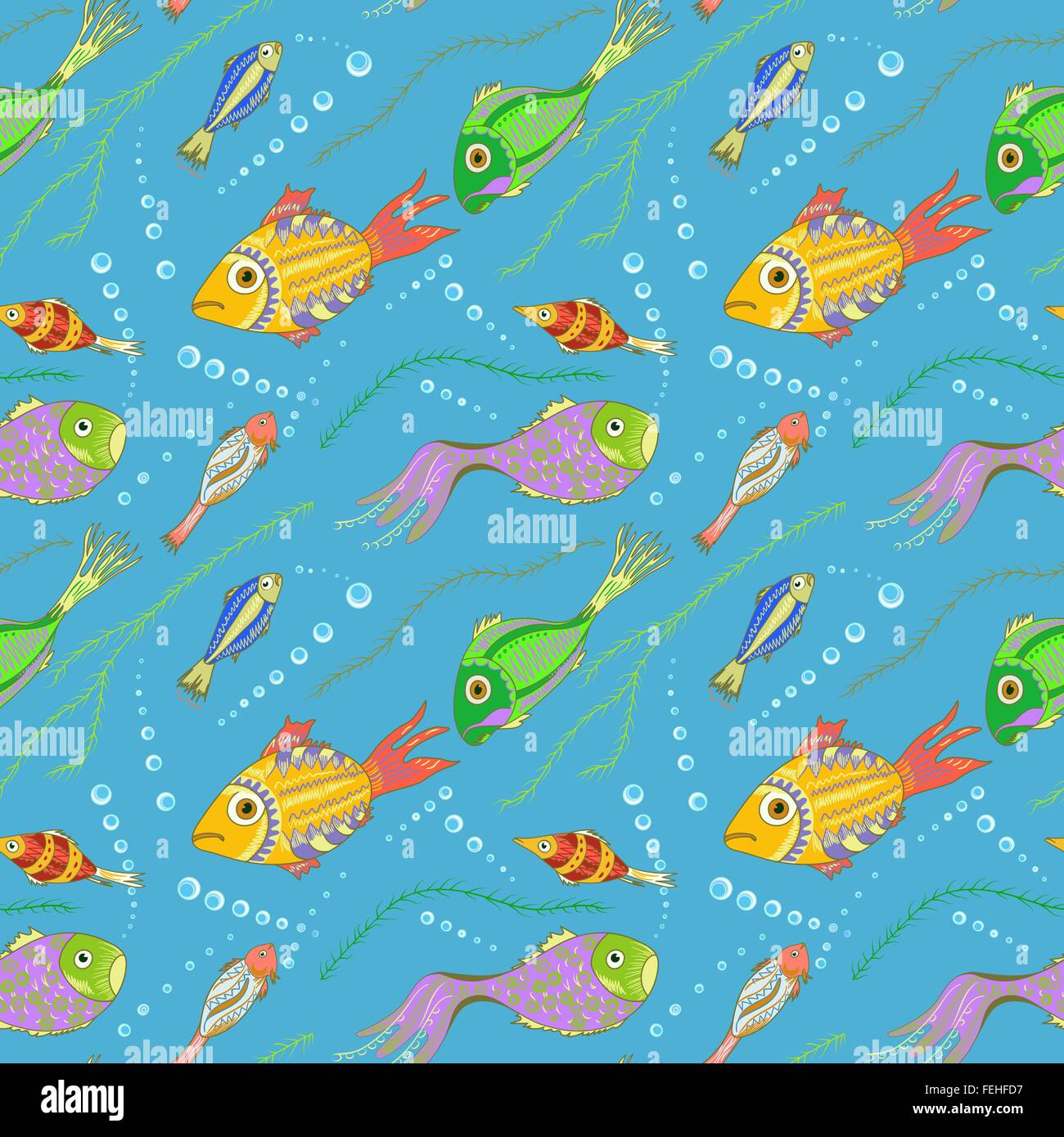 Marine seamless pattern algae Stock Vector Images - Alamy