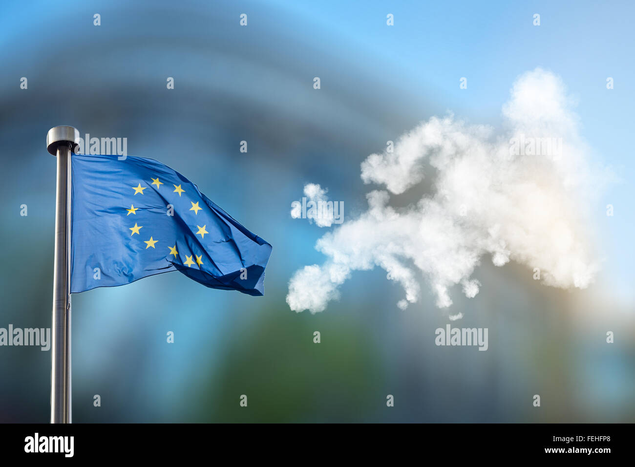 European union flag and map of Europe Stock Photo - Alamy