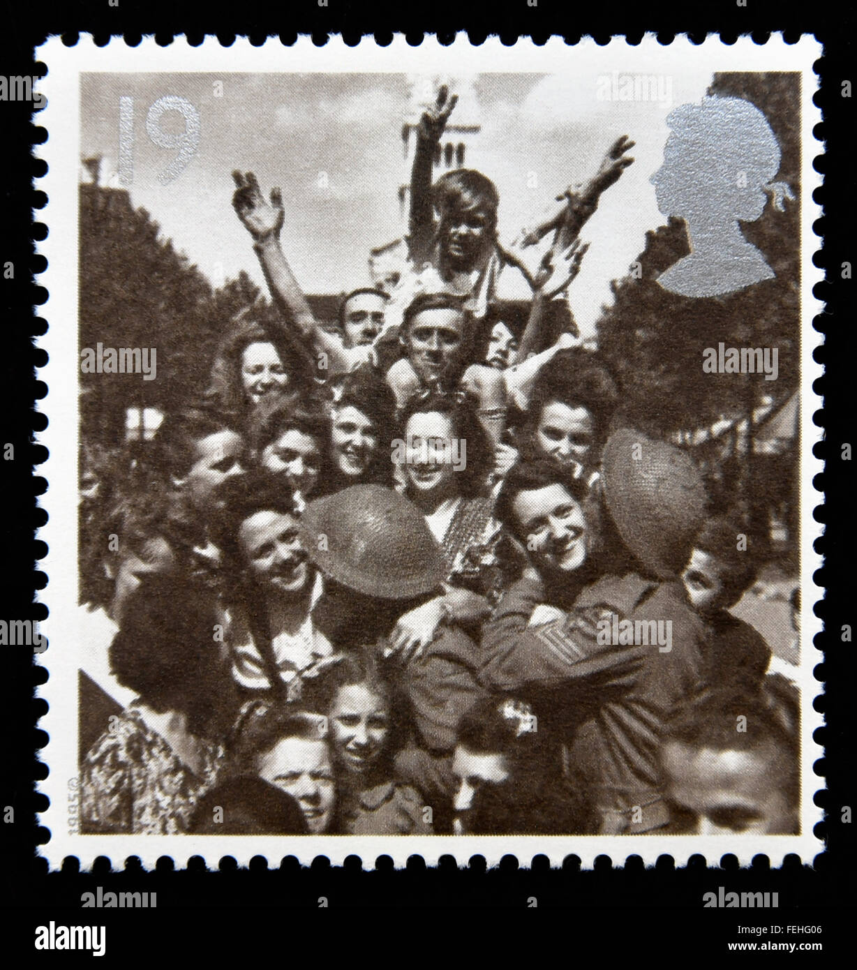 Postage stamp. Great Britain. Queen Elizabeth II. 1995. Europa. Peace ...