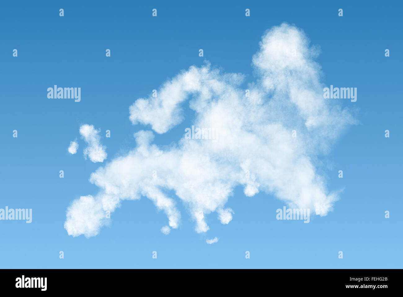 map of Europe made of white clouds on sky Stock Photo - Alamy