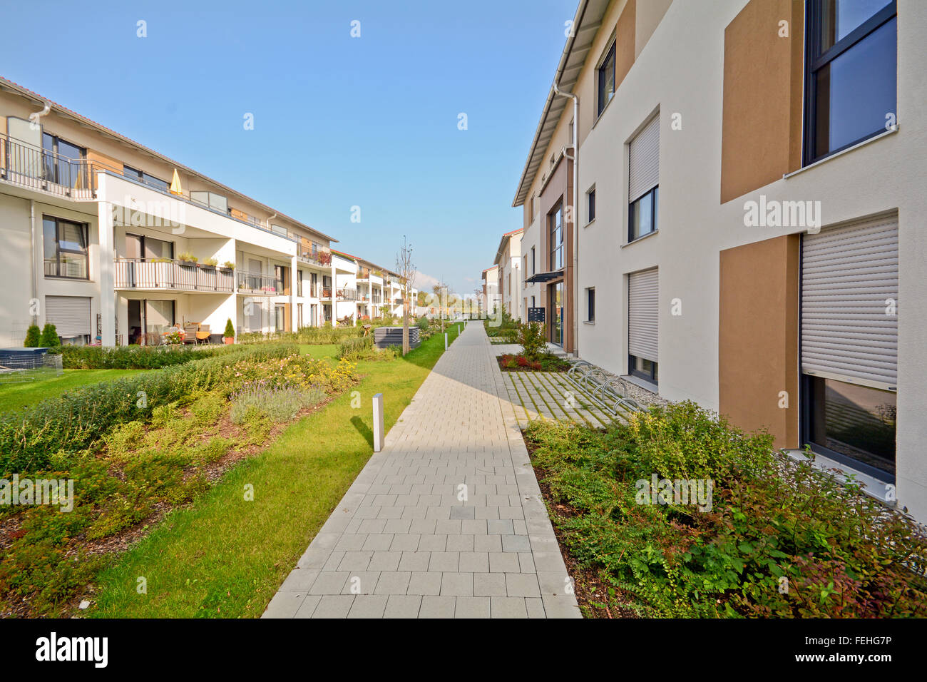 Modern residential buildings outdoor facilities hi-res stock ...