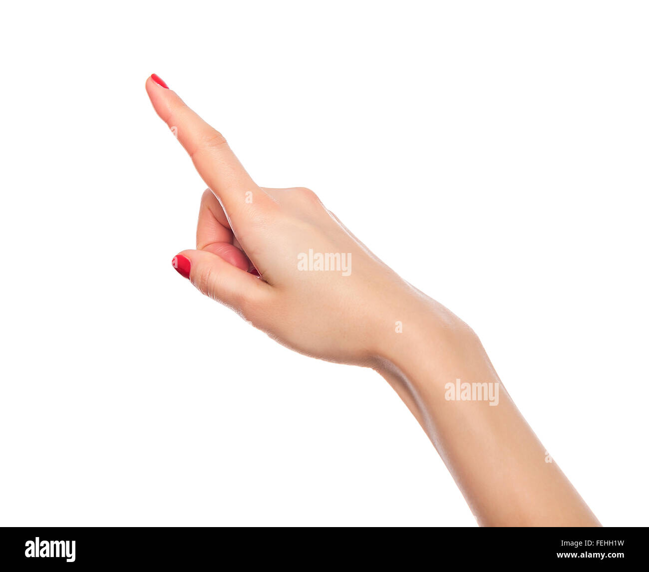 Female finger raised upward Stock Photo - Alamy