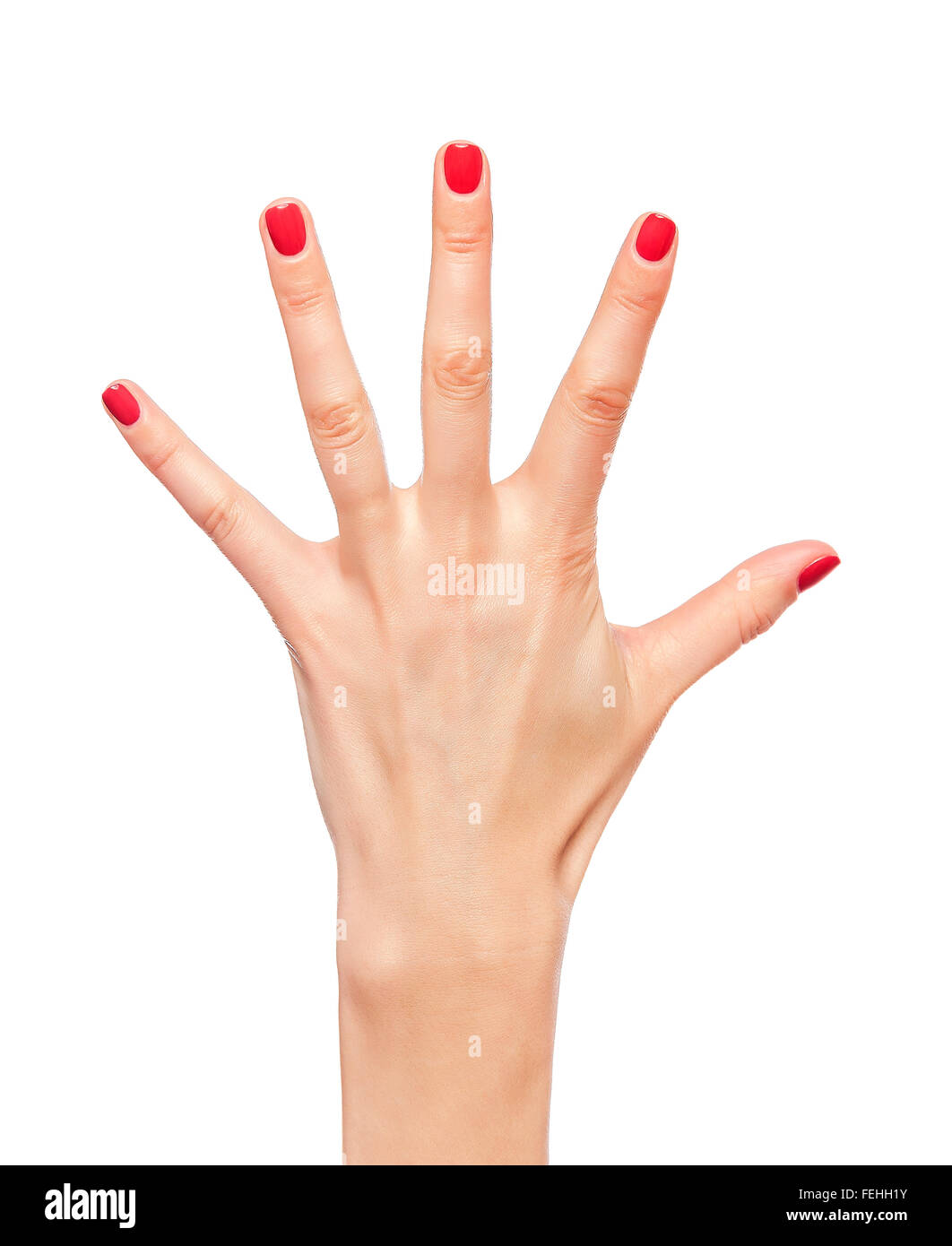 Female hand five fingers Stock Photo - Alamy