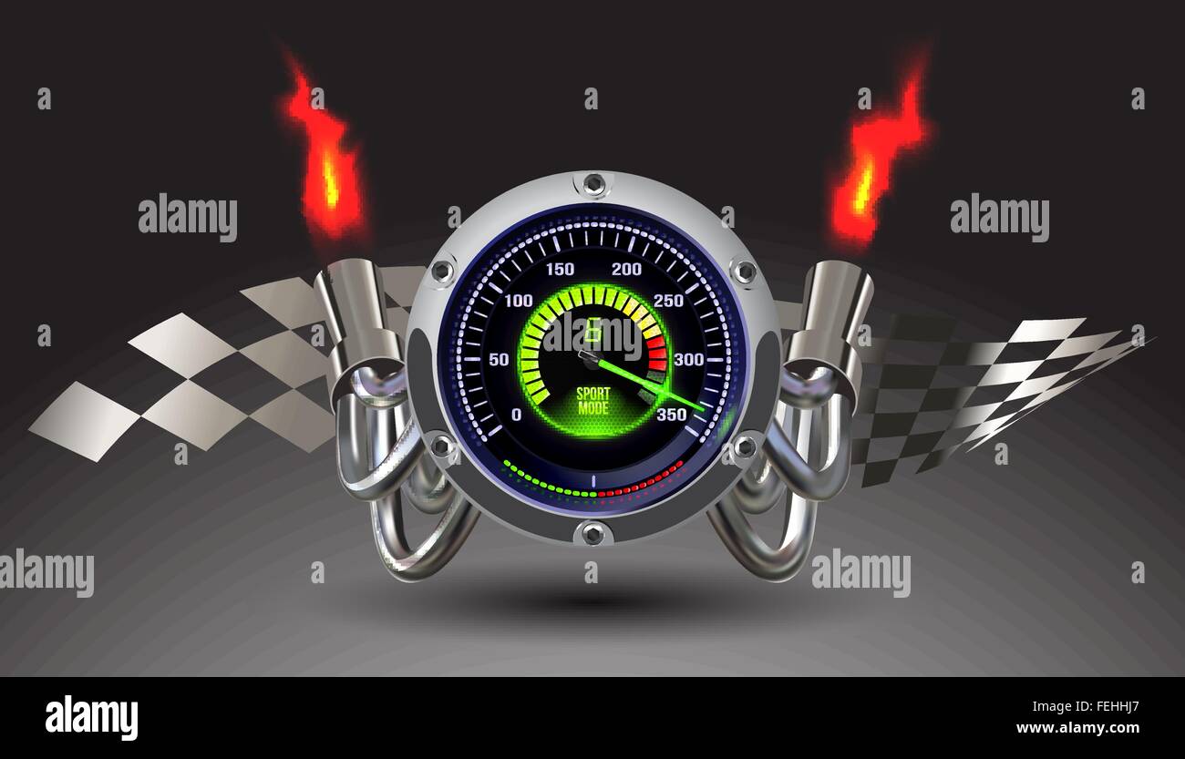 Speedometer checkered flag hi-res stock photography and images - Alamy