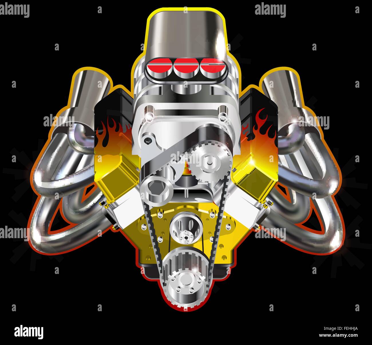 Hot Rod Engine Stock Vector Image & Art - Alamy