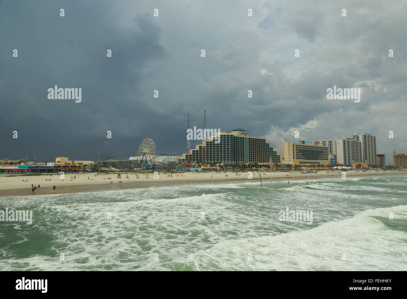 A photograph of Daytona Beach in Volusia County, Florida, United States ...