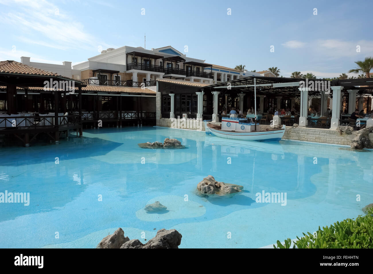 Greek island swimming pool hi-res stock photography and images - Alamy
