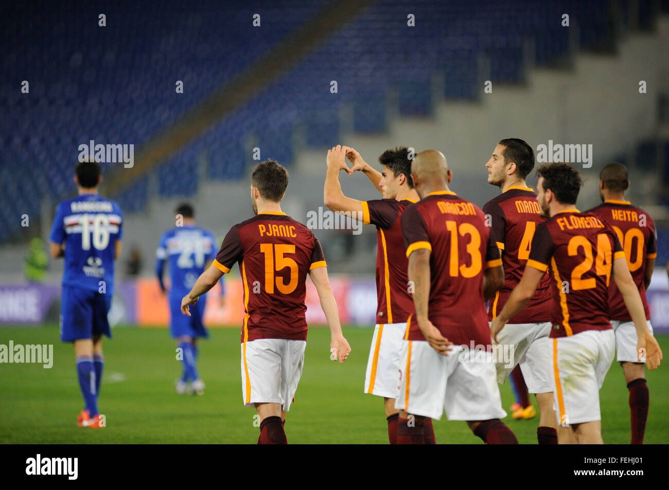 Stadium Olimpico, Rome, Italy. 07th Feb, 2016. Serie A football league ...
