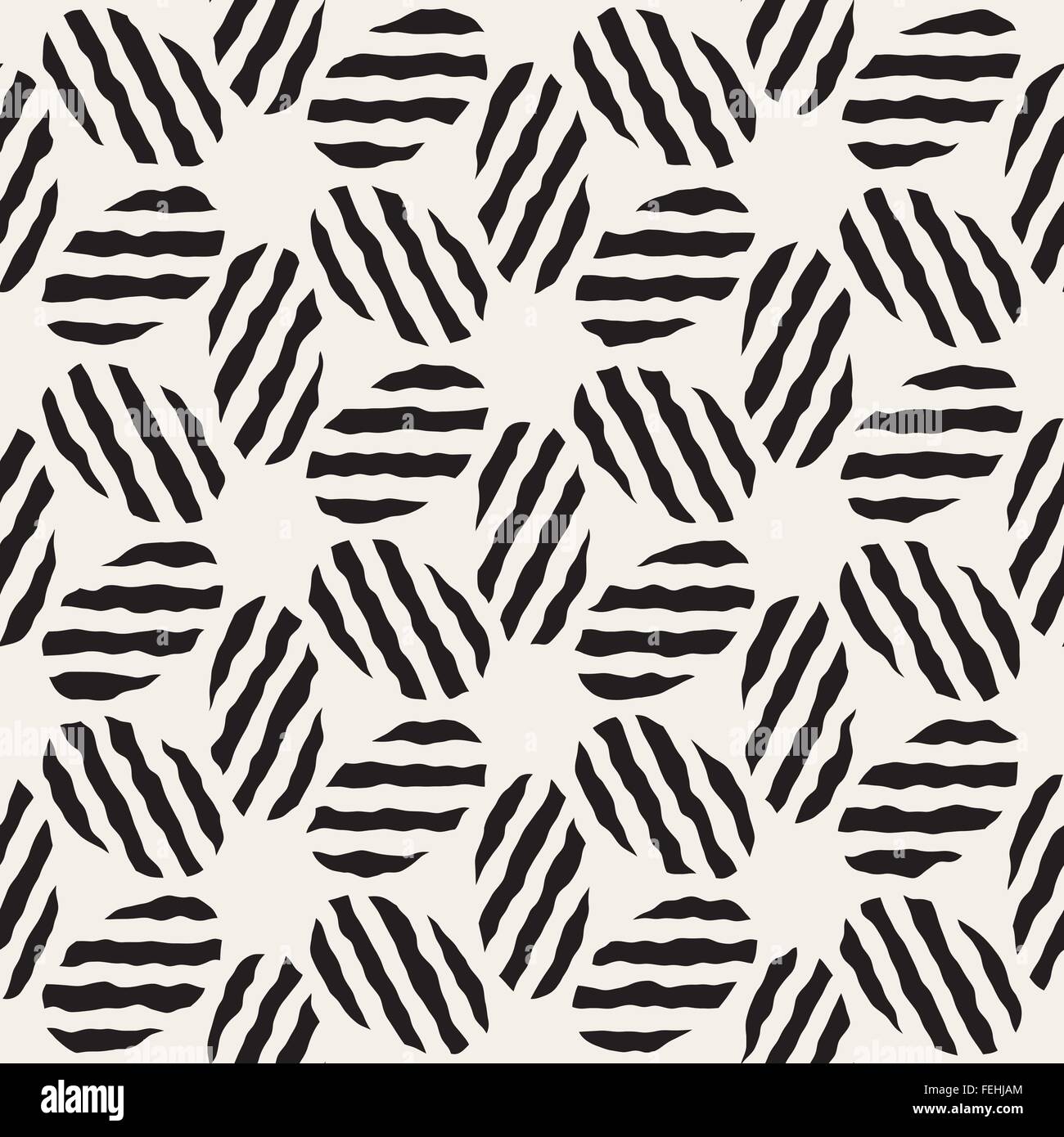 Vector Seamless Black And White Hand Painted Line Geometric Ellipse ...