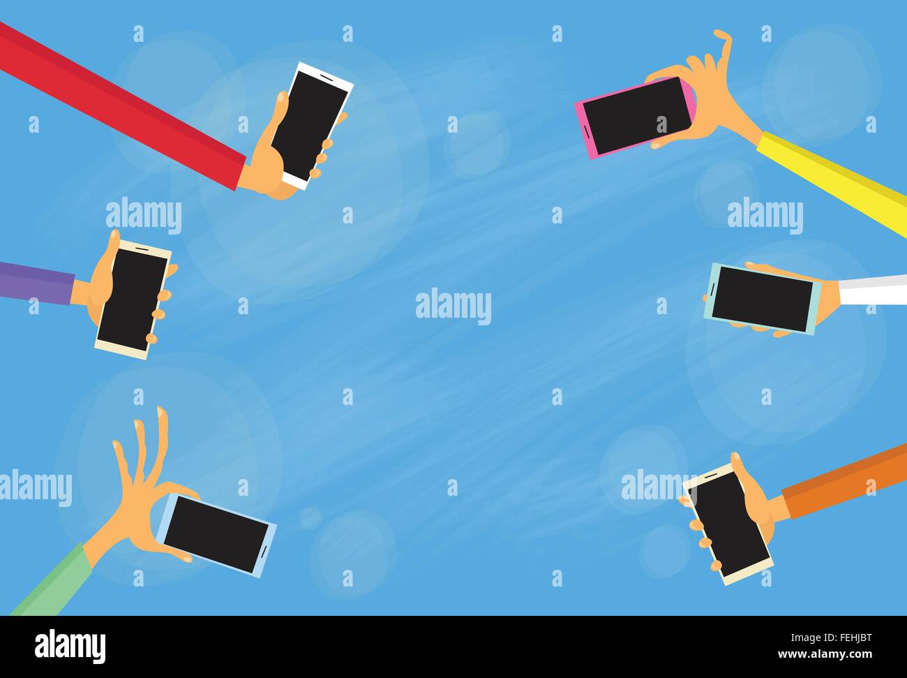 Hands holding cell phones Stock Vector Images - Alamy