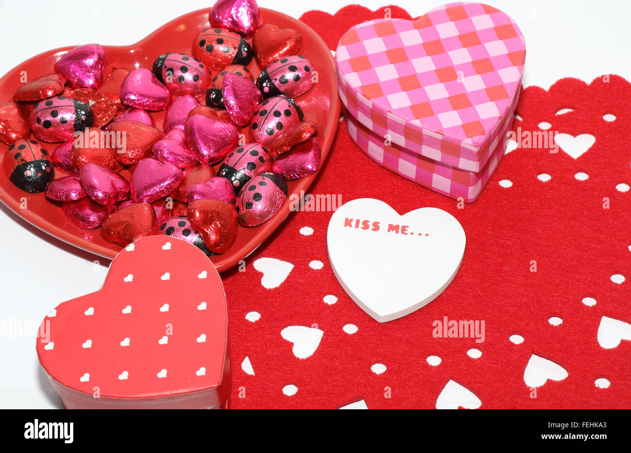 An image showing the concept of Valentines day with Heart shaped gift ...