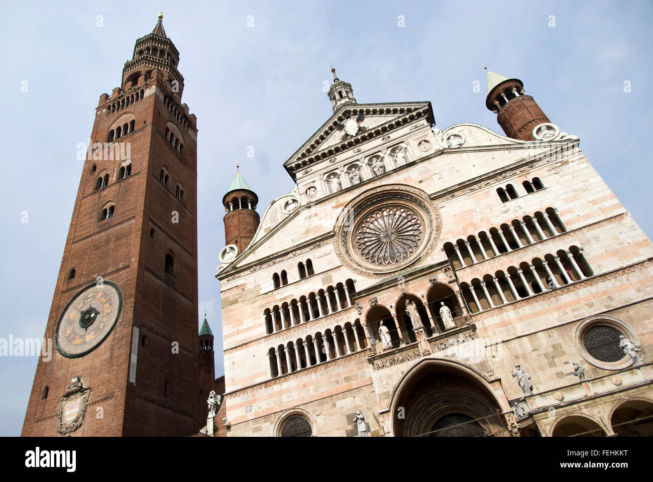 The facade of Cremona Cathedral, Lombardy, northern Italy Stock Photo ...
