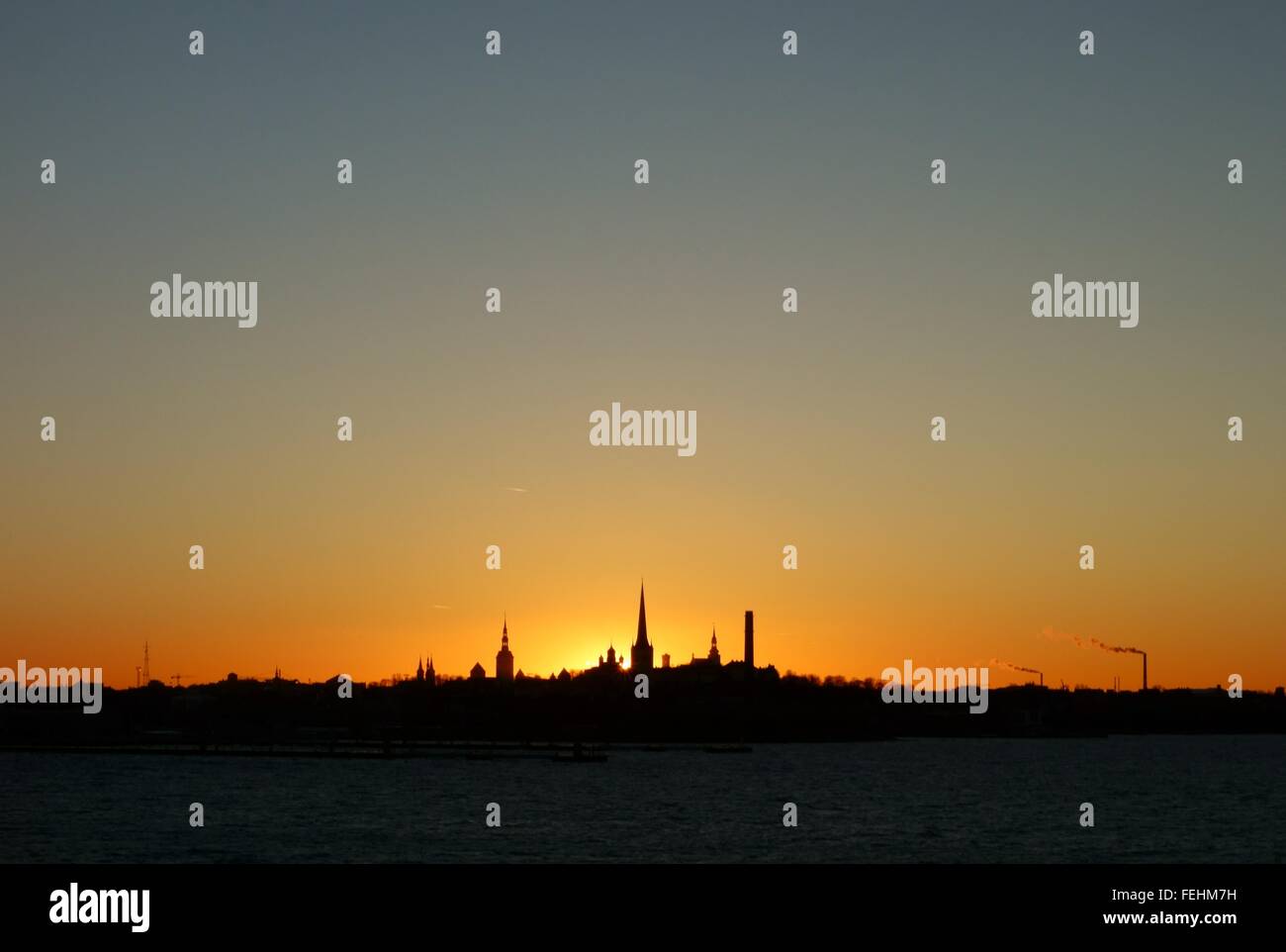 Tallinn skyline at sunset Stock Photo - Alamy
