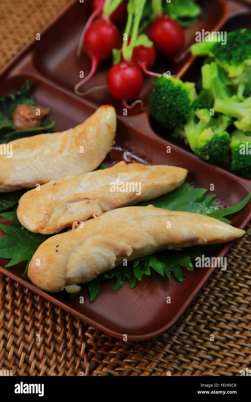 Chicken brest tender and vegetables Stock Photo - Alamy