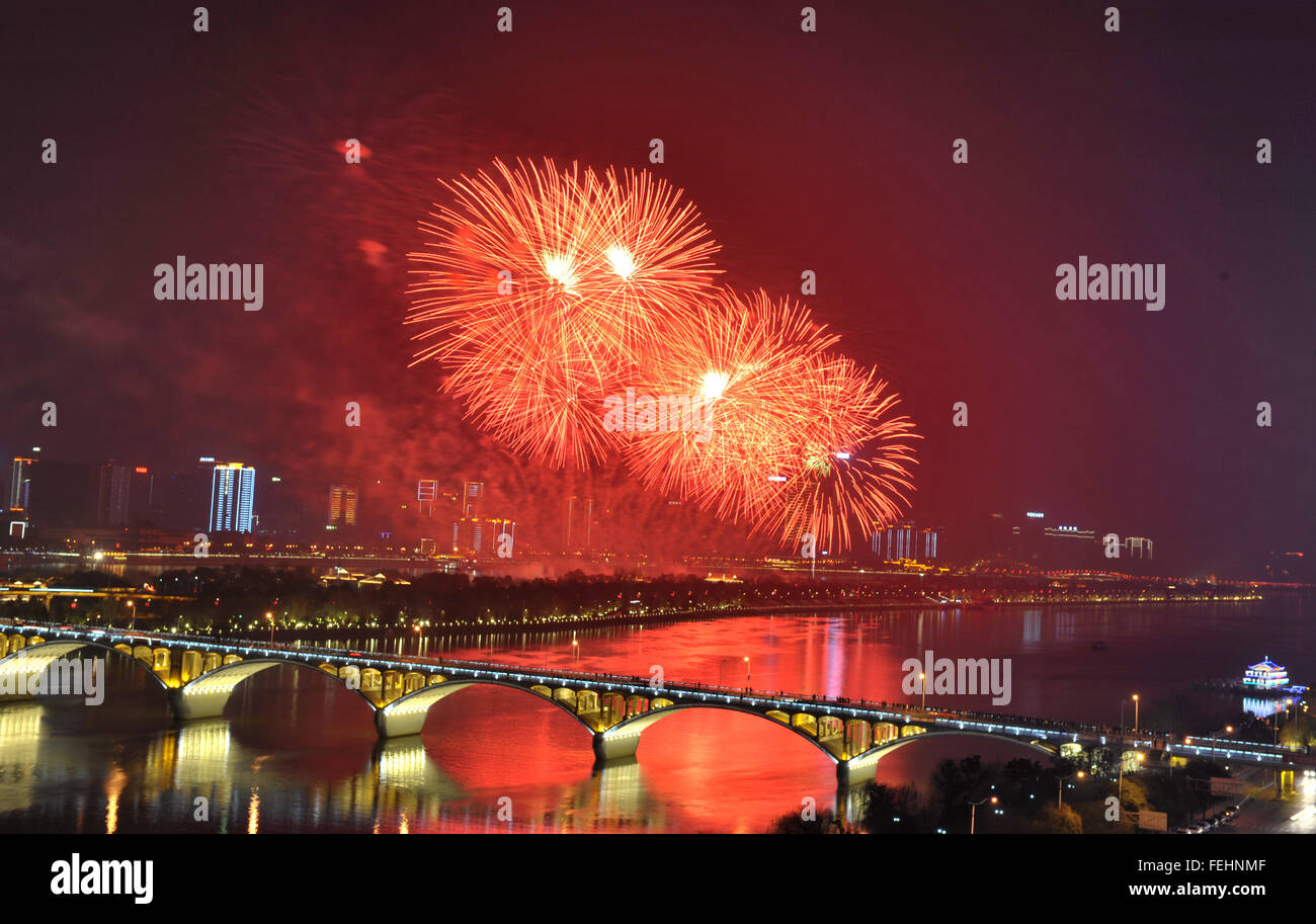 New chinese lunar year night fireworks hi-res stock photography and ...