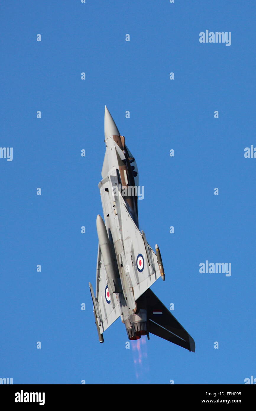 The RAF's display Typhoon for the 2015 season, goes into a vertical ...