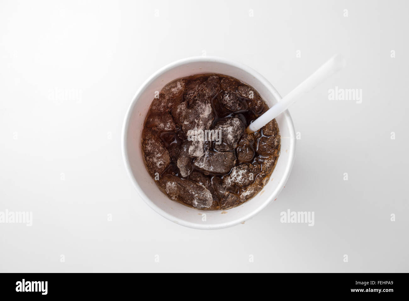 top view of cola cup isolated on white background Stock Photo - Alamy