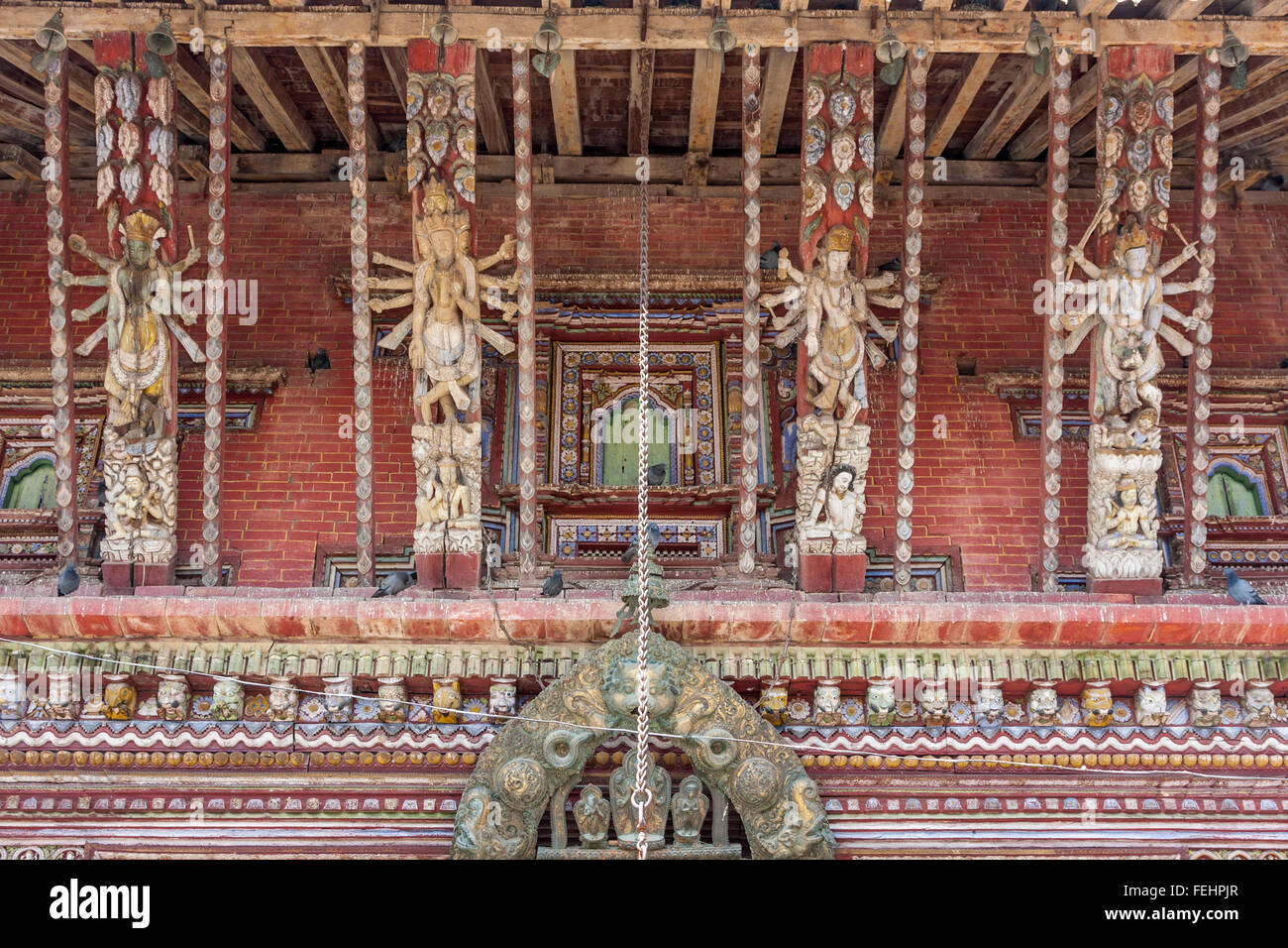 Nepal, Changu Narayan Temple. Roof Struts of the temple before April ...