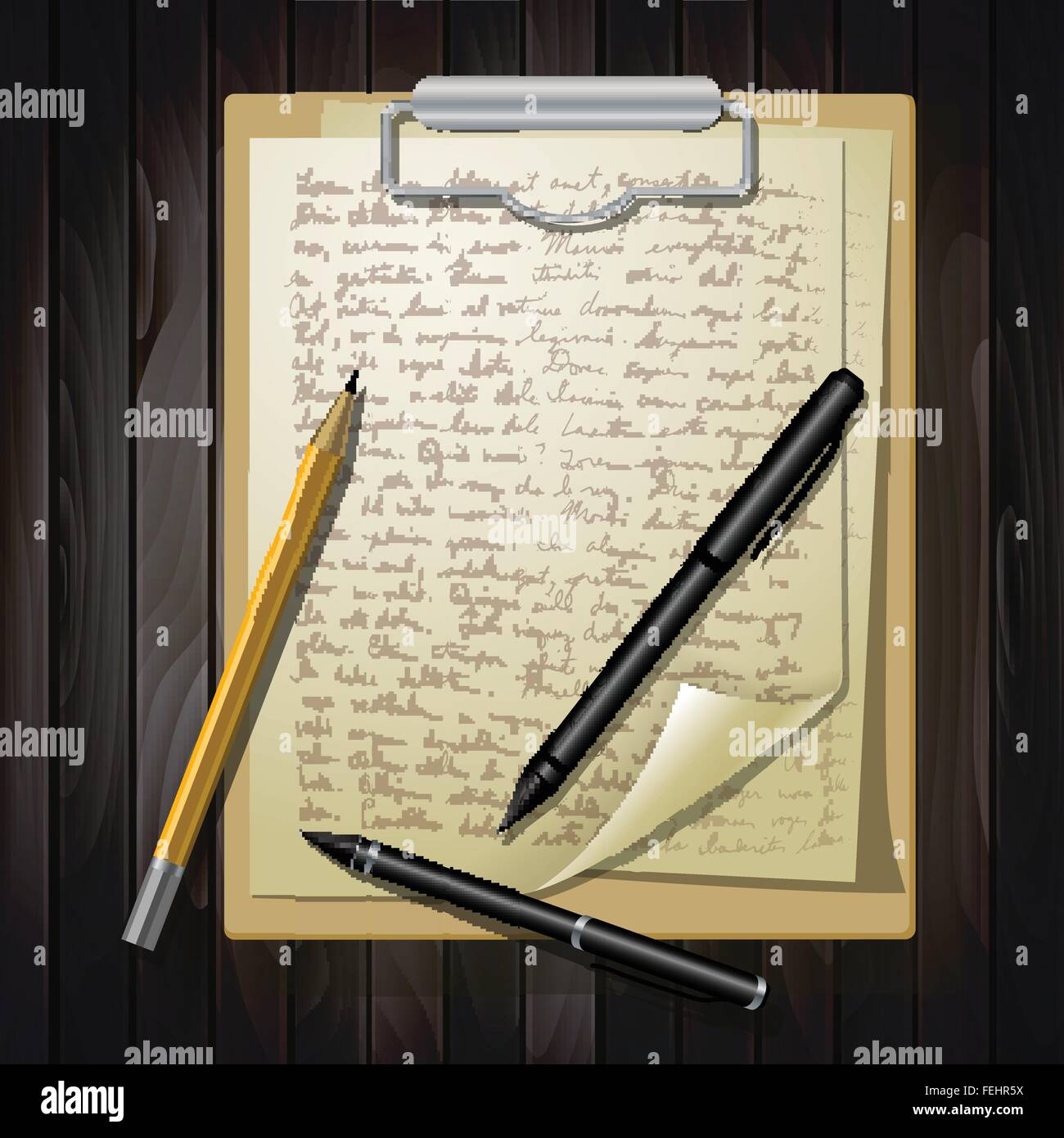 Blank paper sheets wooden Stock Vector Images - Alamy