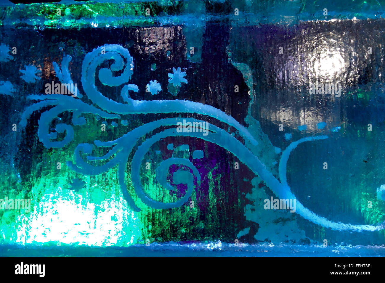 detailed design in an ice sculpture Stock Photo - Alamy