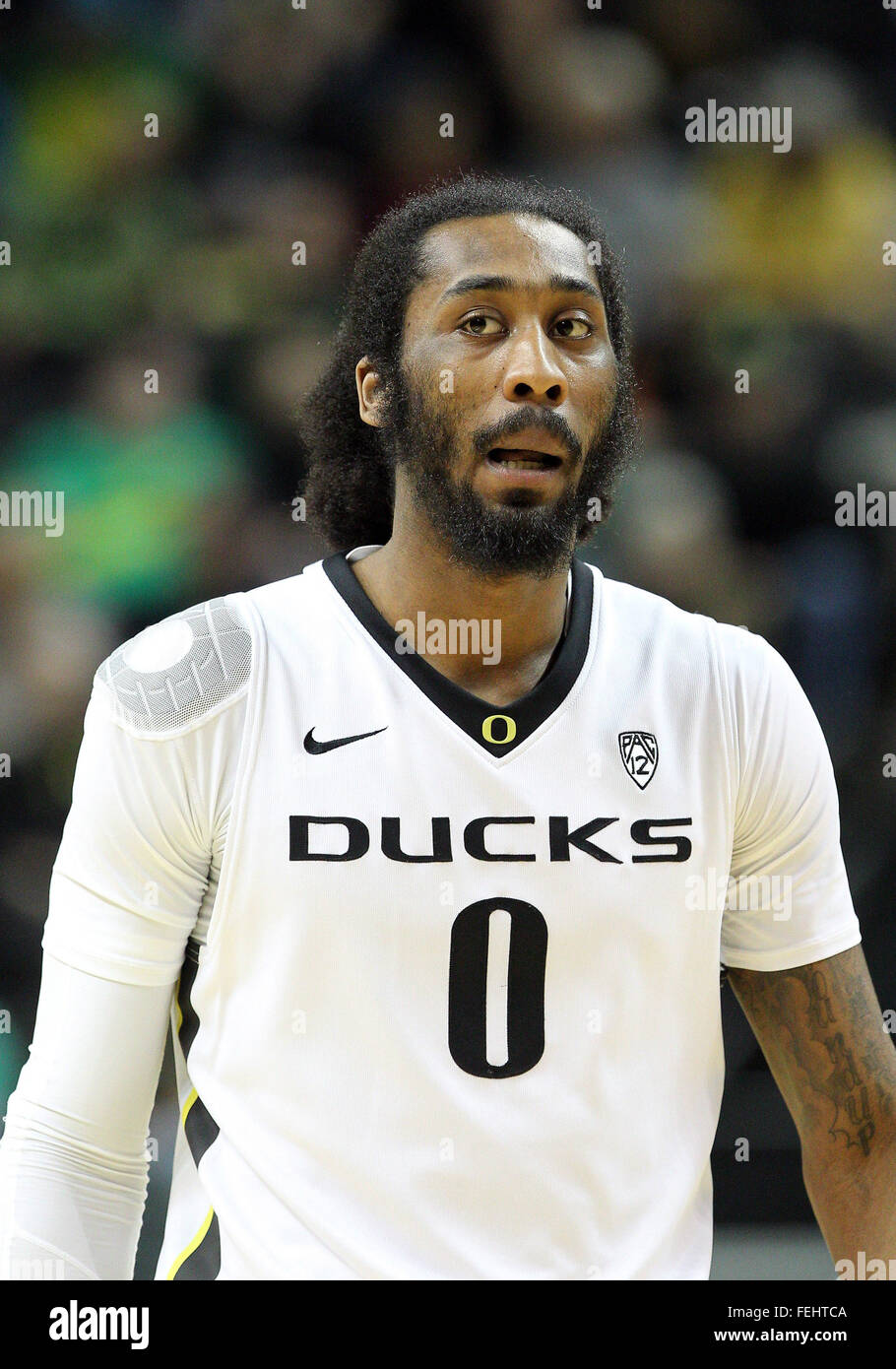 February 7, 2016: Oregon Ducks forward Dwayne Benjamin (0) during the ...