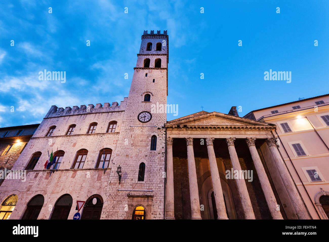 Minerva Temple in Assisi Stock Photo - Alamy