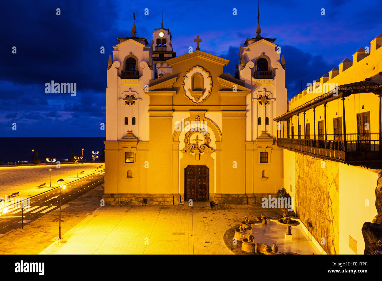 Candelaria Church at night Stock Photo - Alamy