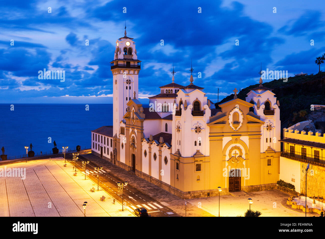 Candelaria Church at night Stock Photo - Alamy