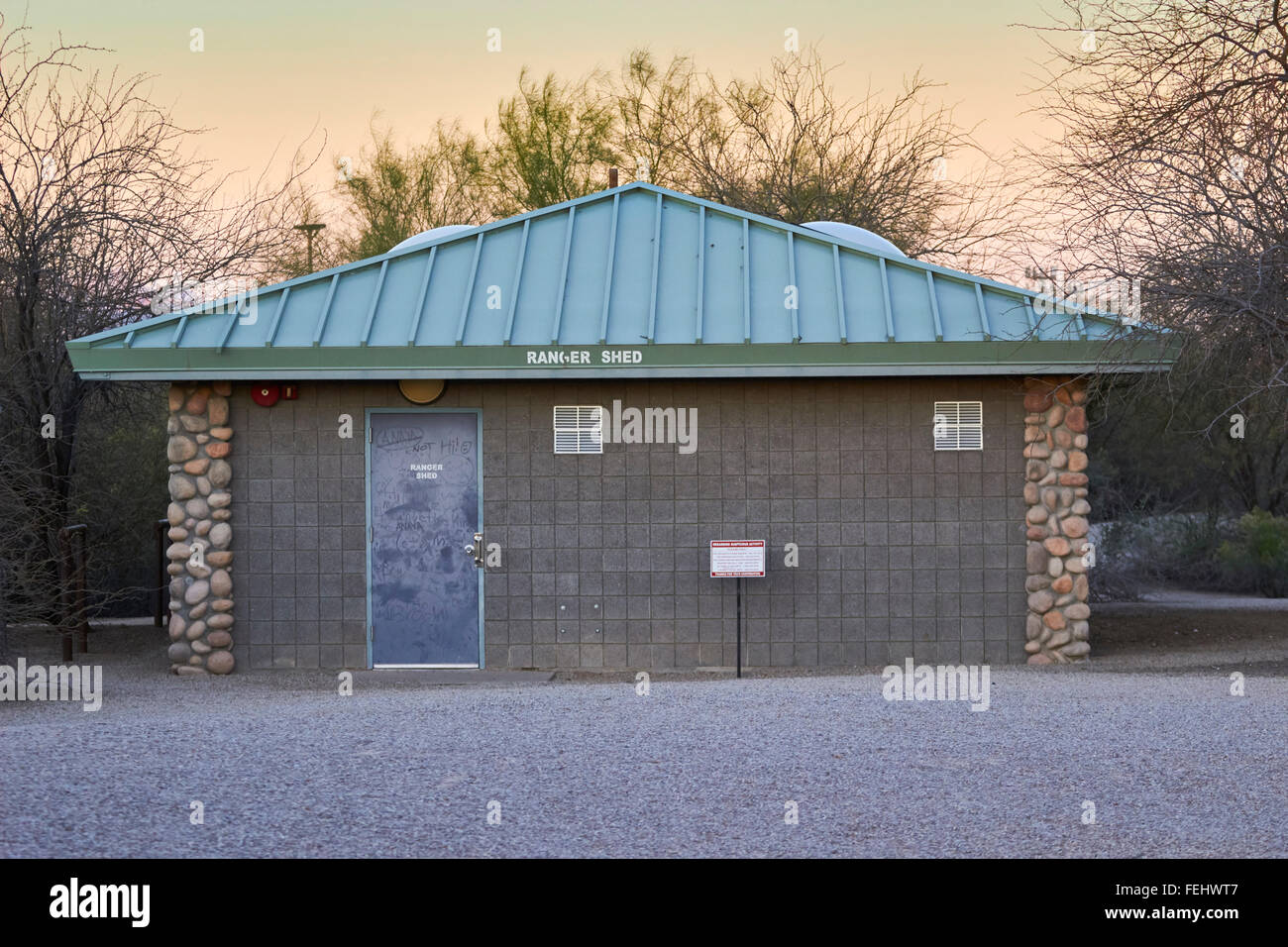 Ranger shed at Riparian Preserve at Water Ranch, Gilbert, Arizona, USA ...