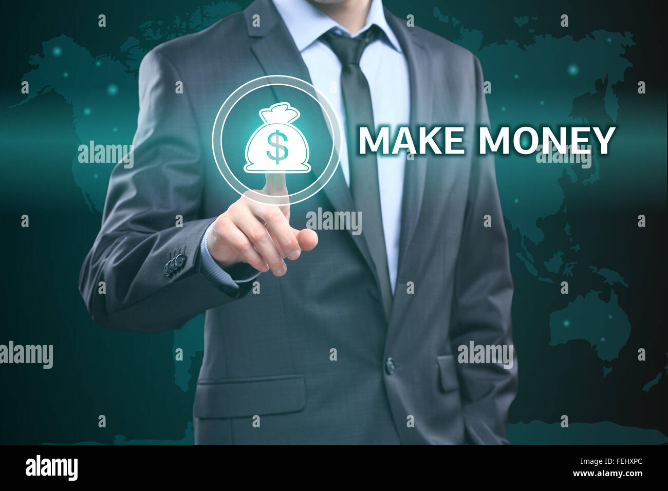Earn money button icon concept hi-res stock photography and images - Alamy
