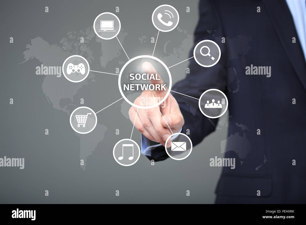 business, technology, internet and networking concept - businessman ...