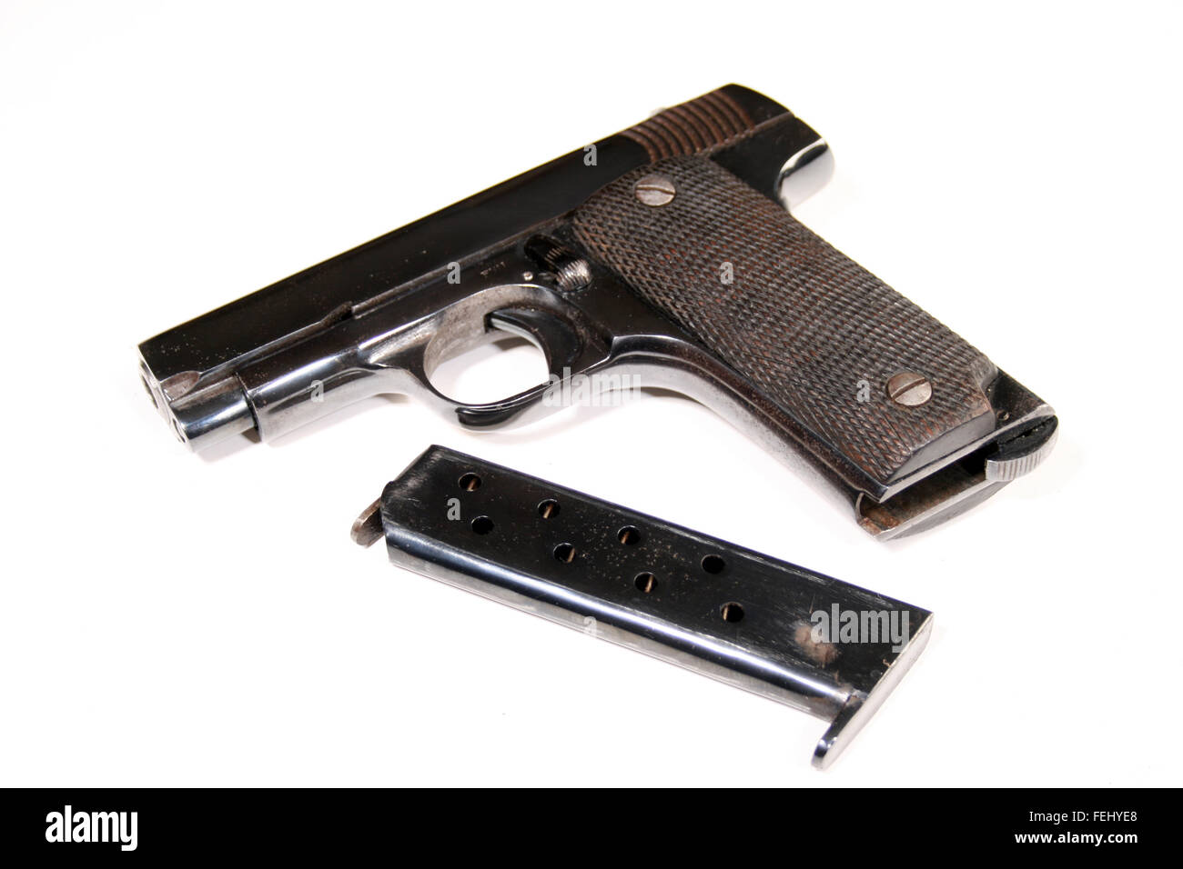 Hand gun at the white background Stock Photo - Alamy