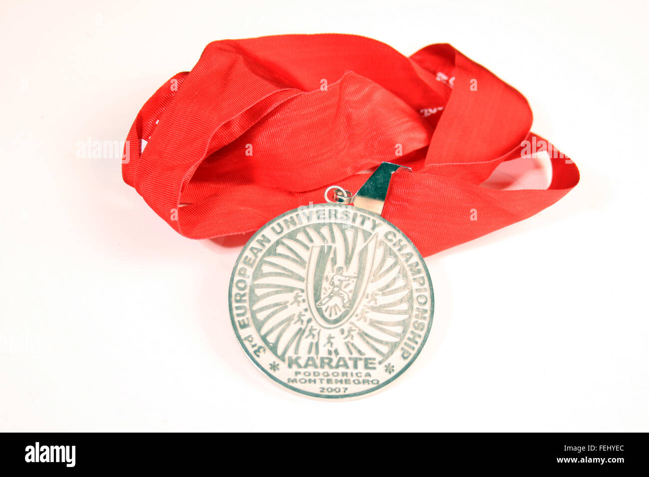 Silver medal from European University Karate Championship Stock Photo ...