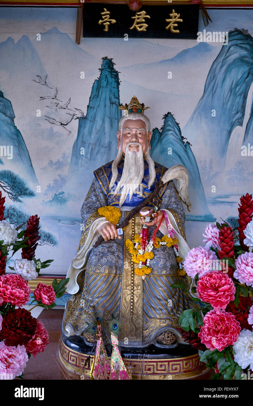 Chinese Tao statue Buddhist temple Thailand Stock Photo - Alamy