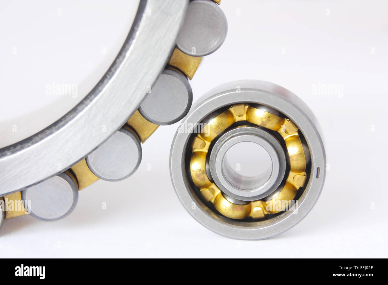 It shows two radial - thrust bearings on a white background Stock Photo ...