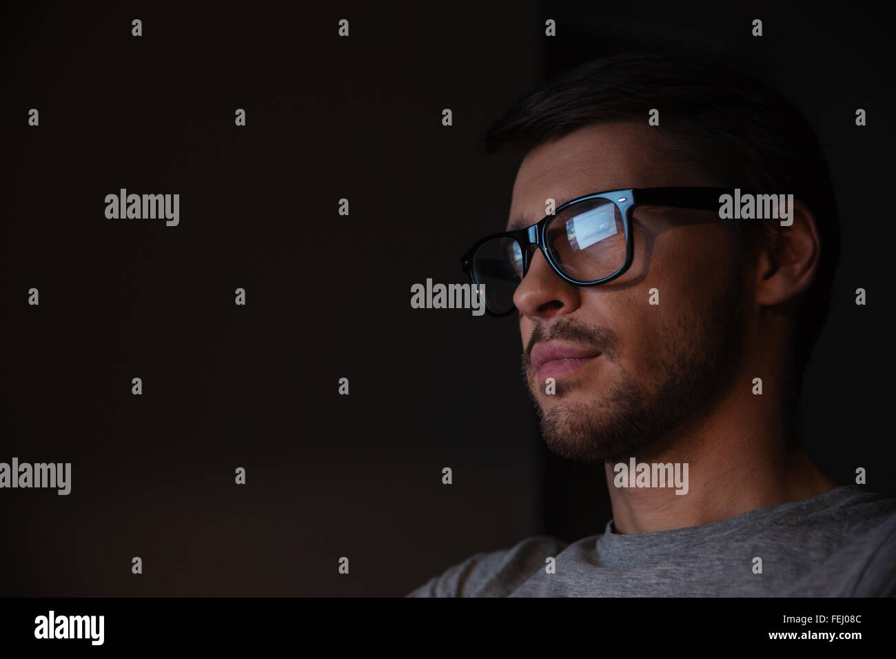 Reflection glasses monitor hi-res stock photography and images - Alamy