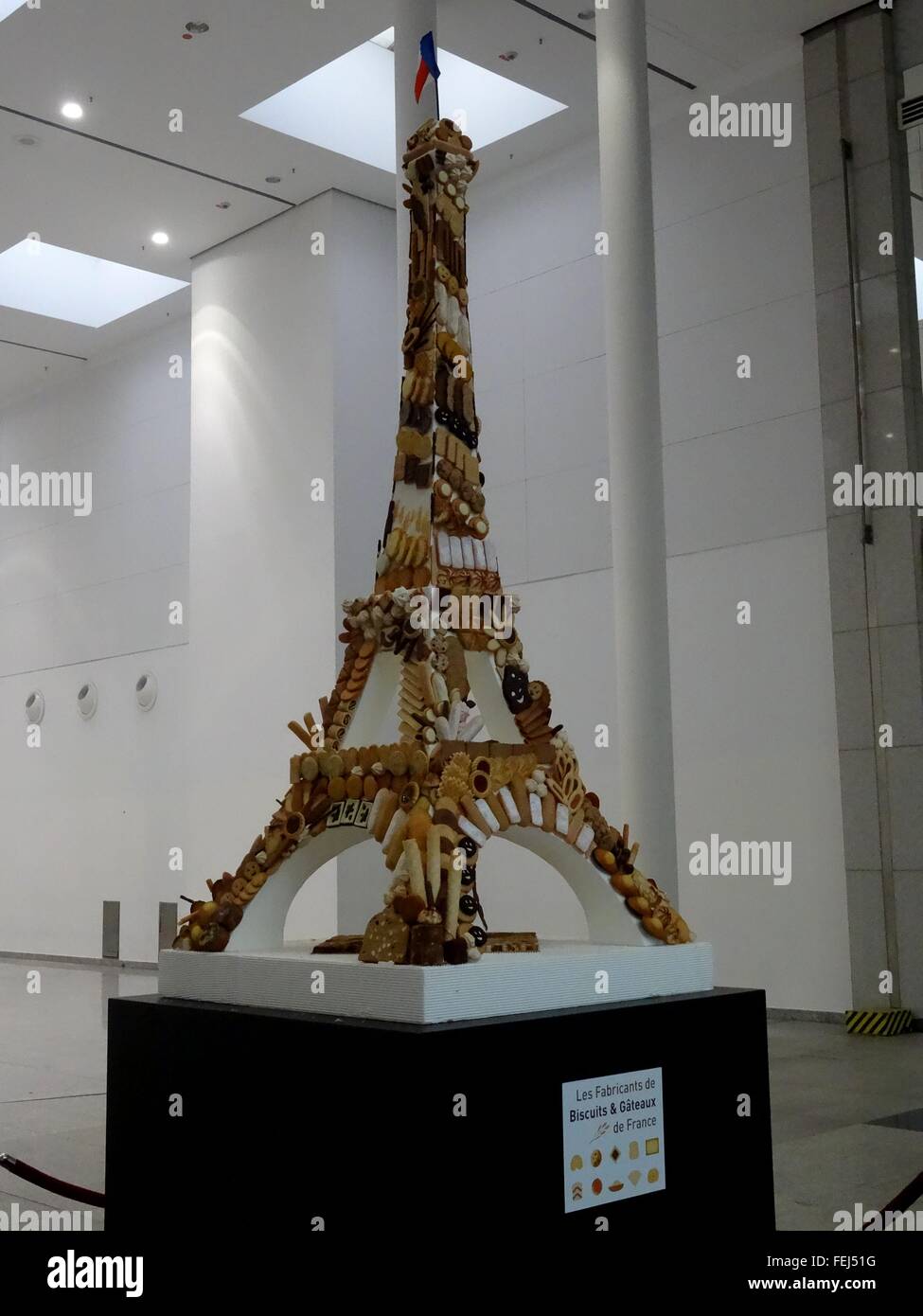 The Eiffel Tower made of Biscuit Cakes on the Fair ISM in Cologne 2016 ...