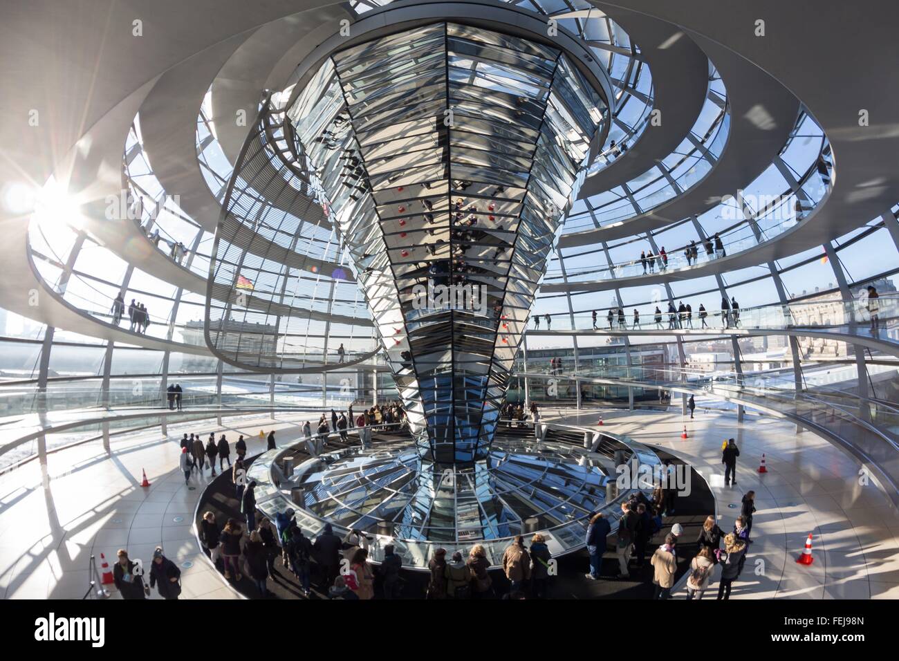 Germany: Inside view of the Reichstag dome. Photo from 22. January 2016 ...