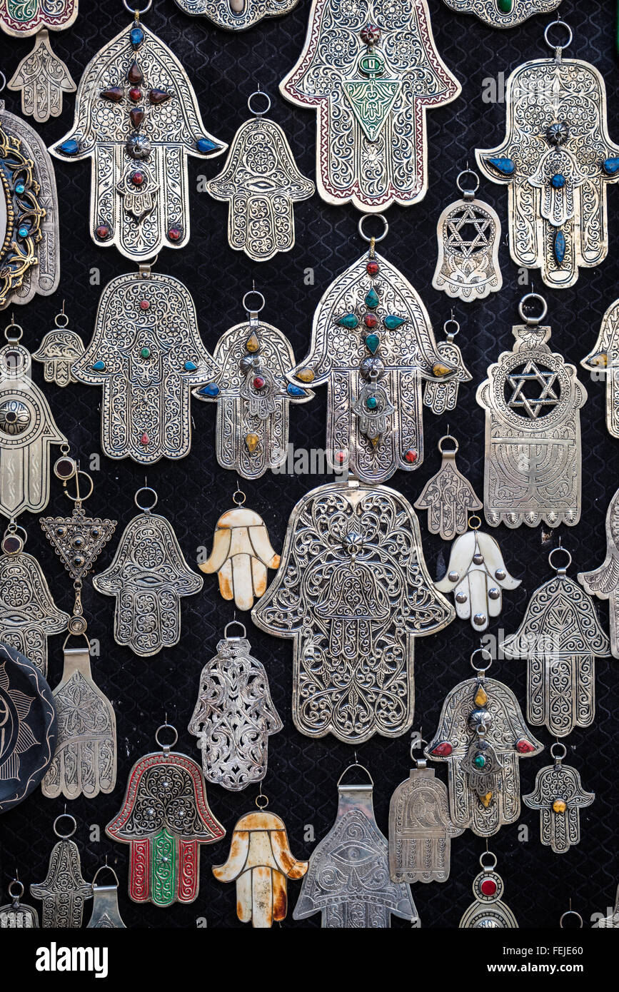 Silver Hands os Fatima, antique symbol of protection Stock Photo - Alamy