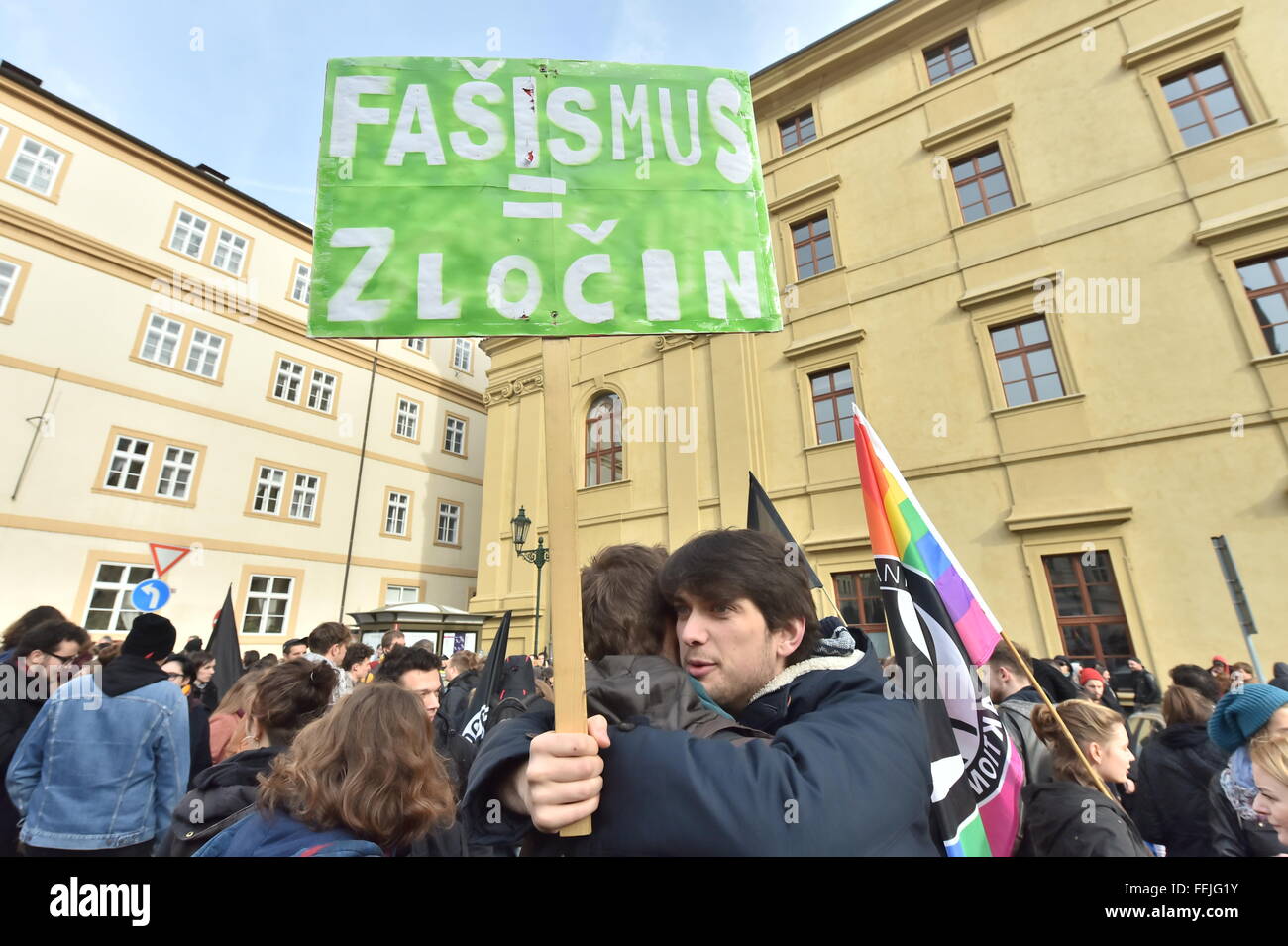 Prague, Czech Republic. 06th Feb, 2016. Protest rally Solidarity ...