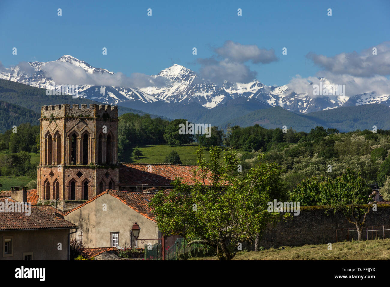 Historical St Lizier Cathedral in the Ariege Stock Photo - Alamy