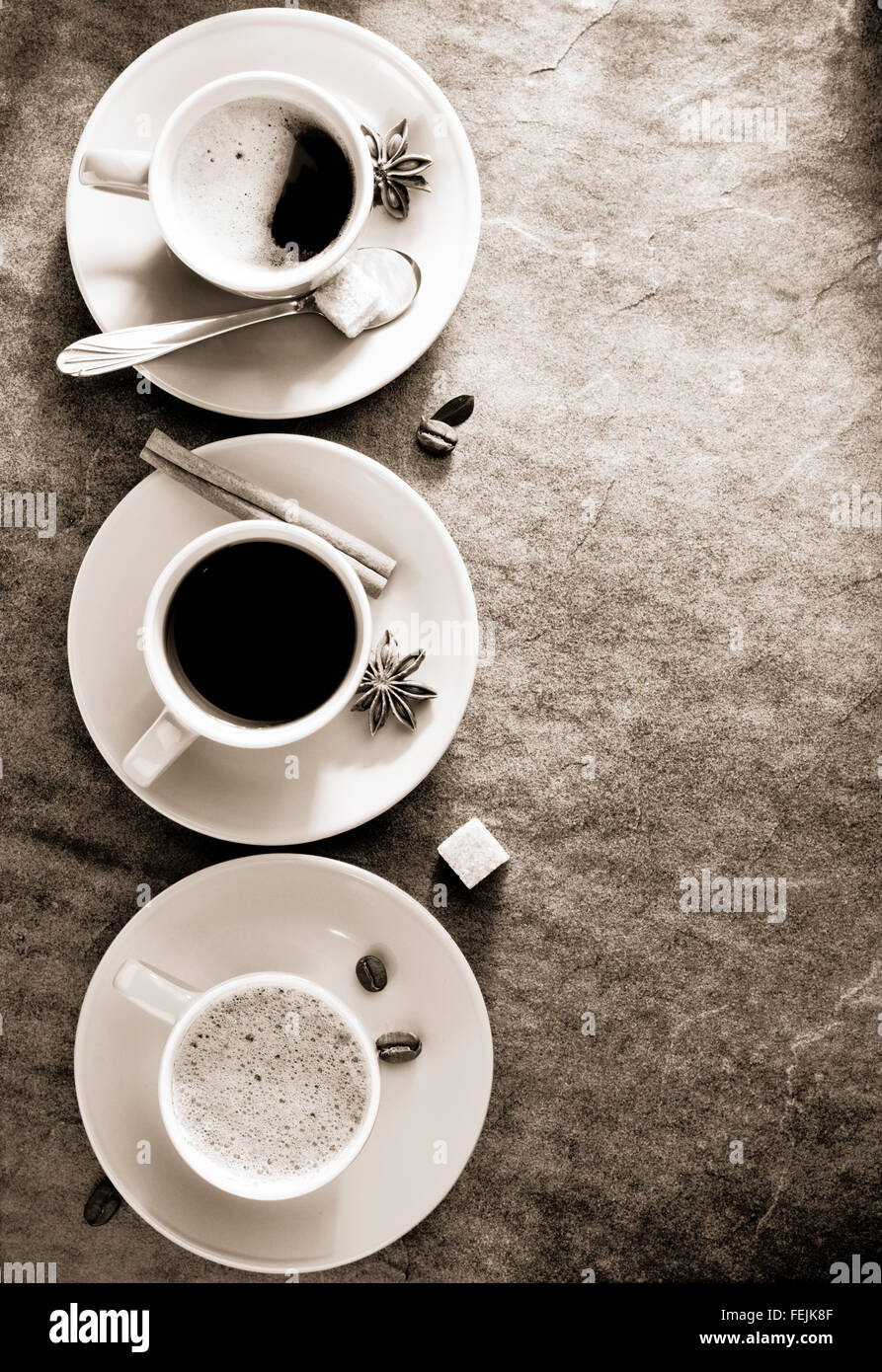 cup of coffee on table Stock Photo - Alamy