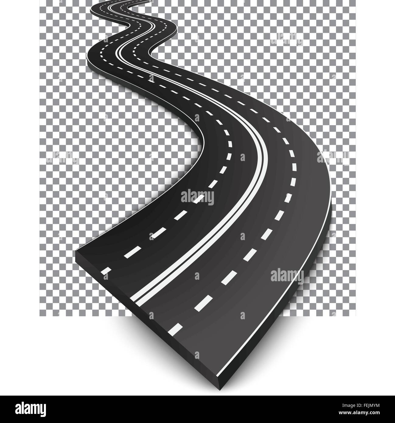 Curved asphalt road isolated Stock Vector Images - Alamy