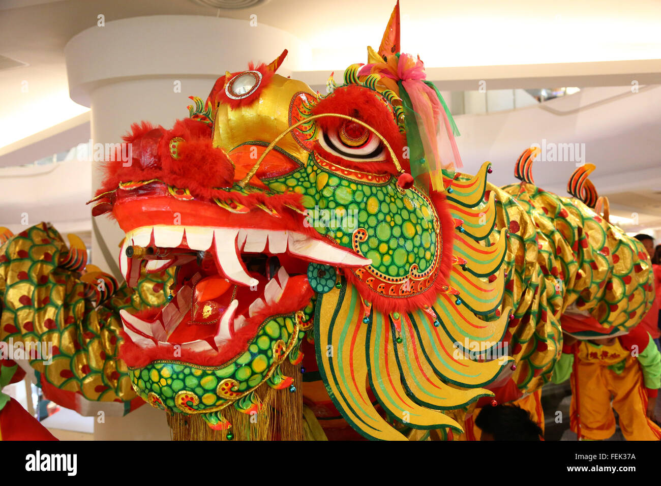 Bangkok, Thailand. 8th February 2016. Dragons bringing luck for the ...