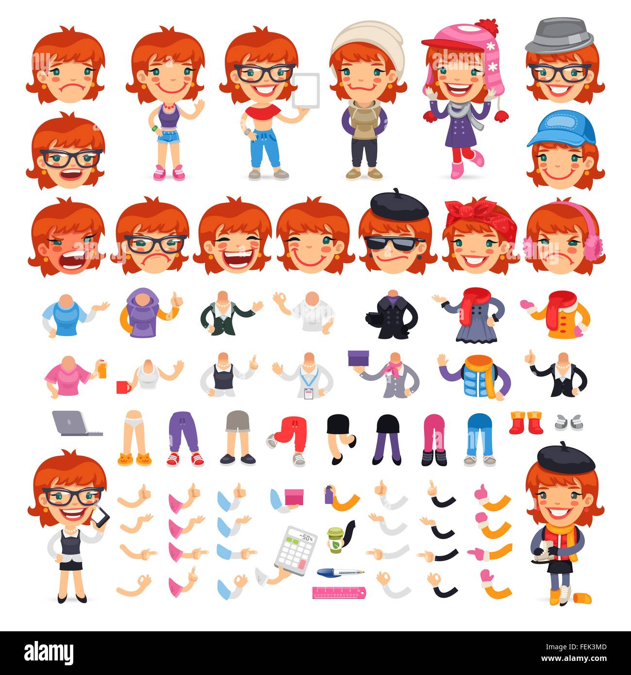 Casually Dressed Female Cartoon Character Stock Vector Image & Art - Alamy