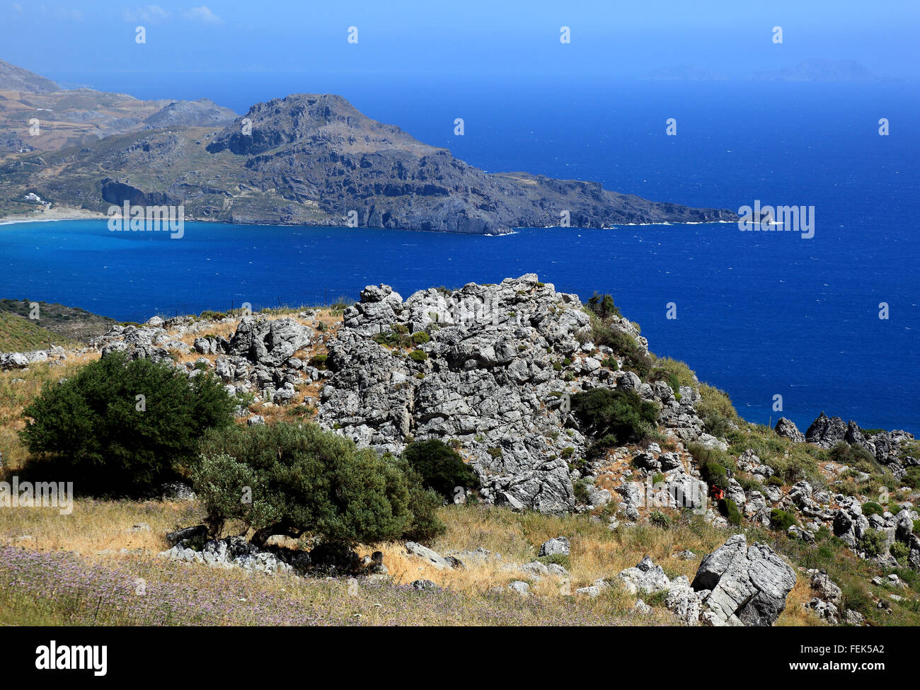 Crete, scenery on the south coast with Sellia by the Libyan sea Stock ...