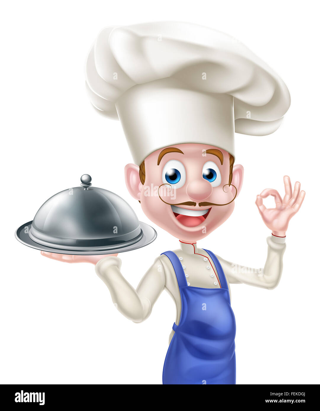 Cartoon chef holding silver platter hi-res stock photography and images ...
