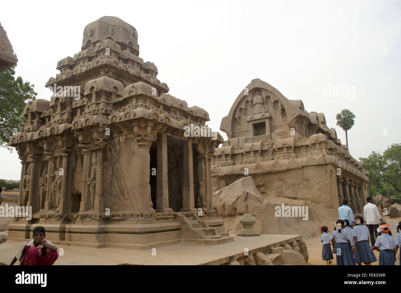 Five Rathas or Panch Rathas at Mahabalipuram, Tamil Nadu India, Asia ...