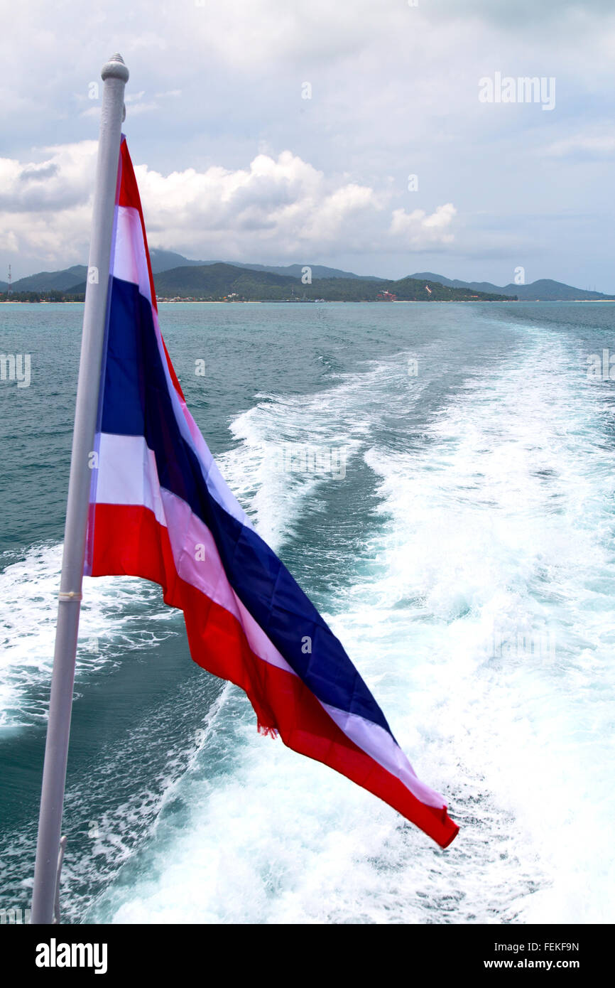 asia myanmar kho samui bay isle waving flag in thailand and south china ...