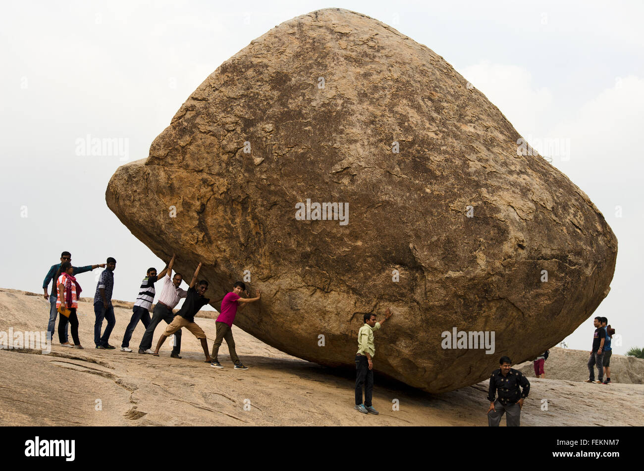 Krishna's Butterball in Mahabalipuram, Tamil Nadu, India, Asia Stock ...